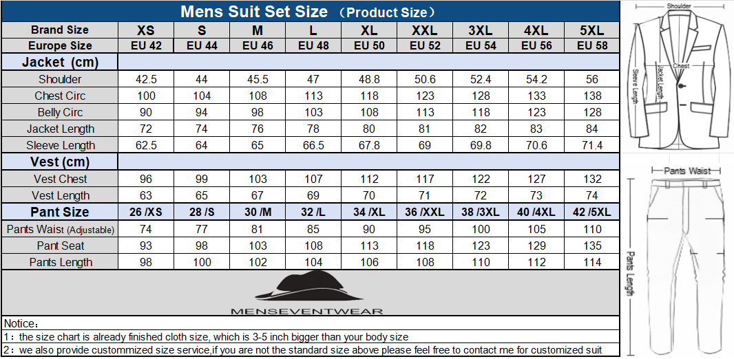 Formal Men's Suits Slim Fit 3 Pieces Notch Lapel Tuxedos (White Blazer ...